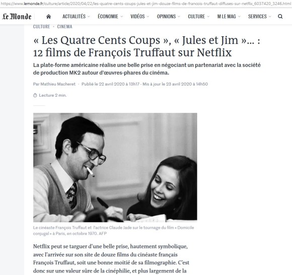 Francois Truffaut | Mémoire de Claude Jade